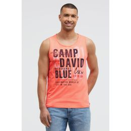 Tanktop CAMP DAVID, Herren, Gr. 4XL, neon flame, Material: 65% Polyester, 35% Baumwolle, bedruckt, regular fit normal, Rundhals, Tops Tanktop, mit Baumwolle