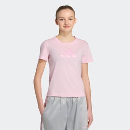 T-Shirt adidas Sportswear "JG SATIN TEE", M&auml;dchen, Gr. 116, clear pink, clear pink, Obermaterial: 100% Baumwolle, Rundhals, Shirts T-Shirt