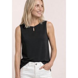 Shirttop Street One, Damen, Gr. 36, schwarz, Jersey, Obermaterial: 95% Viskose, 5% Elasthan, unifarben, normal h&uuml;ftbedeckend, U-Boot-Ausschnitt, Tops Shirttop, U-Boot-Ausschnitt mit Cut-Out-Detail