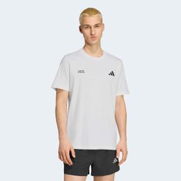 Laufshirt adidas Performance "M RUN ESS G T", Herren, Gr. L, wei&szlig;, Obermaterial: 100% Baumwolle, Shirts Laufshirt