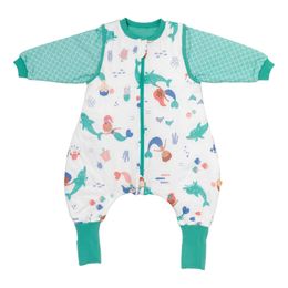 Babyschlafsack SCHLUMMERSACK "Schlafsack mit F&uuml;&szlig;en 2.5 Tog", Baby, Gr. L: 70cm, gr&uuml;n (meerjungfrau), Obermaterial: 100% Baumwolle CO., Schlafs&auml;cke