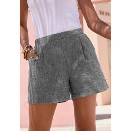Webshorts Buffalo, Damen, Gr. 34, N-Gr, anthrazit meliert, Web, Obermaterial: 100% Polyester, meliert, figurumspielend ca. Mitte Oberschenkel, Hosen