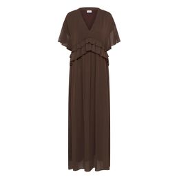 Midikleid Saint Tropez "Kleid LindzySZ", Damen, Gr. L, N-Gr, braun (chocolate braun), Obermaterial: 100% Polyester PES., Kleider Midikleid