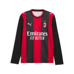Trainingsshirt Puma "AC Milan 26/27 Langarm-Heimtrikot Herren", Herren, Gr. L, schwarz for all time rot, Obermaterial: 100% Polyester. &Auml;rmelbund: 100% Polyester. Kragen: 3% Elasthan, 97% Polyester. Rippe: 3% Elasthan, 97% Polyester. Einsatz: 100% Polyester, gestreift, regular fit, Rundhals, Shirts