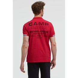 Poloshirt CAMP DAVID, Herren, Gr. 4XL, energy rot, Piqu&eacute;, Material: 95% Baumwolle, 5% Elasthan, bedruckt, regular fit normal, hoch geschlossener Ausschnitt, eingesetzt B&uuml;ndchen, Shirts, aus Baumwolle