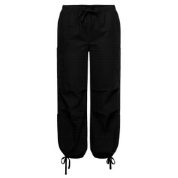 Cargohose Urban Classics "Urban Classics Ladies Cotton Cargo Parashute Pants", Damen, Gr. L, US-Gr&ouml;&szlig;en, schwarz, 100% Baumwolle, unifarben, loose fit, Hosen Cargohose