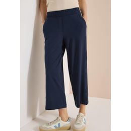 Stoffhose Cecil, Damen, Gr. L, L&auml;nge 24, universal blau, Stoff, 95% Viskose, 5% Elasthan, unifarben, comfort fit 3/4-L&auml;nge, Hosen Stoffhose, im elastischen Materialmix