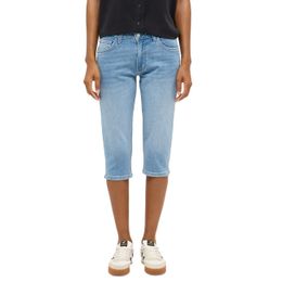 Slim-fit-Jeans Mustang "Damen Style Rebecca Capri", Damen, Gr. 28, 402 mittelblau, Denim/Jeans, 90% Baumwolle, 8% Polyester, 2% Elasthan, unifarben, slim fit, Jeans Slim-fit-Jeans