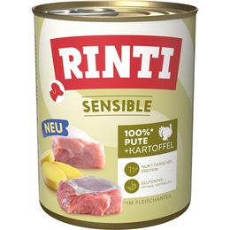 Rinti Sensible Pute + Kartoffel Hunde-Nassfutter getreidefrei 6x800g