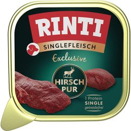 Rinti Singlefleisch Exclusive Hirsch pur Hunde-Nassfutter getreidefrei 10x150 g
