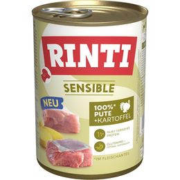 Rinti Sensible Pute + Kartoffel Hunde-Nassfutter getreidefrei 12x400g