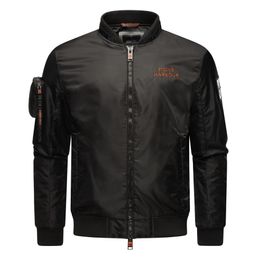 Bomberjacke STONE HARBOUR "Berkoo", Herren, Gr. XXL (56), schwarz, Obermaterial: 100% Nylon. Futter: 100% Polyester. Wattierung: 100% Polyester. &Auml;rmelfutter: 100% Polyester, oversize h&uuml;ftlang, &Auml;rmel ohne &Auml;rmelschlitz Rippstrickb&uuml;ndchen, Jacken Bomberjacke, Coole Herren Pilotenjacke mit praktischer &Auml;rmeltasche