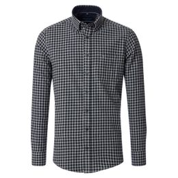 Langarmhemd Casamoda "Casamoda Freizeithemd kariert", Herren, Gr. L, Normalgr&ouml;&szlig;en, blau (dunkelblau), 100% Baumwolle, kariert, comfort fit, Hemden