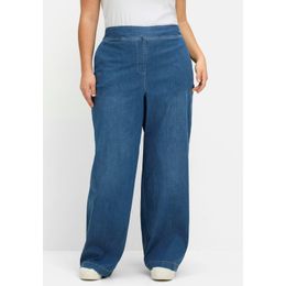 sheego Gro&szlig;e Gr&ouml;&szlig;en Schlupfjeans in weiter Form, blue denim, Gr&ouml;&szlig;e 52 - Damen