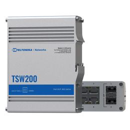 Teltonika Netzwerk-Switch "TSW200", grau, B:15cm H:7cm T:17,5cm, Netzwerk-Switches