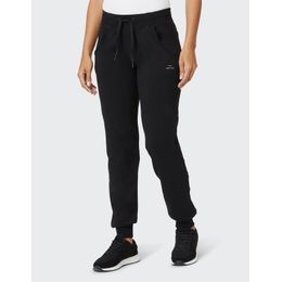 Jogginghose Venice Beach "JOGGINGHOSE VALLEY TOR", Damen, Gr. L (42), N-Gr, schwarz, Obermaterial: 93% Baumwolle, 7% Elasthan, Hosen Jogginghose