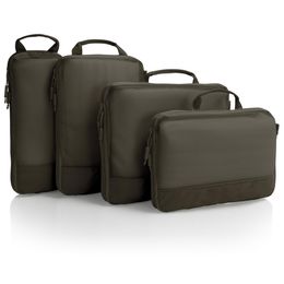 Kofferorganizer Heys "Ecotex Compression Packing Cube", Gr. B/H/T: 35,6cm x 29,2cm x 12,7cm, gr&uuml;n (gr&uuml;n moss), Nylon, unifarben, Taschen, komprimierbare Packw&uuml;rfel, Packtaschen, Organizer f&uuml;r Koffer