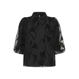 Kurzarmbluse Soaked in Luxury "Kurzarm-Bluse SLPhilomena", Damen, Gr. XL, schwarz, Obermaterial: 100% Polyester PES., Blusen