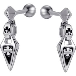 Paar Ohrstecker Firetti "Schmuck Geschenk Edelstahl Ohrschmuck Ohrringe Classic", silber (silberfarben, schwarz), Ohrringe, Damen, Edelstahl