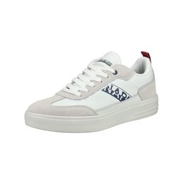 Sneaker Napapijri "Napapijri Sneaker Leder/Textil", Herren, Gr. 41, wei&szlig; (wei&szlig;, navy), Leder, Textil, Schuhe Sneaker