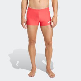 Badehose adidas Performance "3S BLD BOXER", Herren, Gr. 6, N-Gr, rot (semi lucid rot, wei&szlig;), Obermaterial: 78% Polyamid, 22% Elasthan, Badehosen Badehose