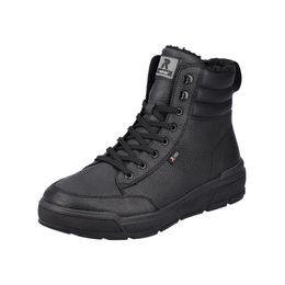 Schn&uuml;rstiefelette Rieker "Rieker Stiefelette Leder", Herren, Gr. 41, schwarz, schwarz, Leder, Schuhe Schn&uuml;rstiefelette