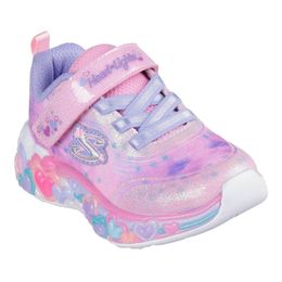 Lauflernschuh Skechers "ETERNAL HEART LIGHTS", Baby, Gr. 26, bunt (hellrosa, multi), Lederimitat, Textil, Glitzer, Schuhe Lauflernschuh, Blink,-Klettschuh mit Herz-Applikation, Gr&ouml;&szlig;enschablone zum Download