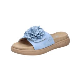 Pantolette Rieker "Rieker Pantoletten Lederimitat", Damen, Gr. 40, aqua, Lederimitat, Schuhe Pantolette