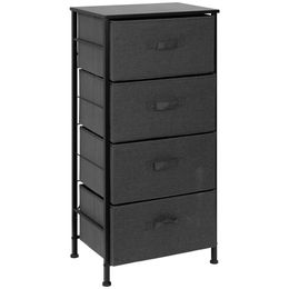 PBJ Kommode, Schwarz, Dunkelgrau, Metall, Textil, Holzwerkstoff, 4 Schublade(n) Schubladen, 45x92.5x30 cm, Wohnzimmer, Kommoden & Sideboards, Kommoden
