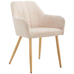 Livetastic Armlehnstuhl, Hellbraun, Metall, Textil, konisch, 57x82x60 cm, Esszimmer, St&uuml;hle, Esszimmerst&uuml;hle, Armlehnenst&uuml;hle