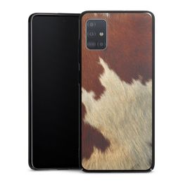 DeinDesign Galaxy A51 Handy Hard Case Schutzh&uuml;lle schwarz Smartphone Backcover Fur Cow Animal Look Hard Case