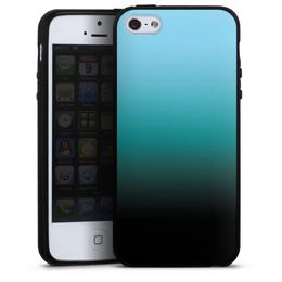 DeinDesign iPhone SE (2016-2019) Handy Silikon H&uuml;lle Case schwarz Handyh&uuml;lle Two-Tone Ombre Black