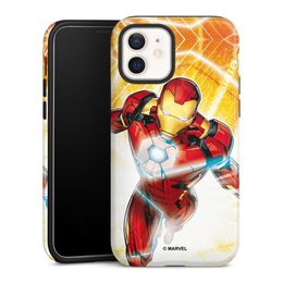 DeinDesign iPhone 12 mini Handy Panzer Handyh&uuml;lle robuste Outdoor H&uuml;lle Schutzh&uuml;lle gl&auml;nzend Marvel Fire Iron Man Tough Case
