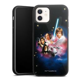 DeinDesign iPhone 12 Handy Gallery Case Handyh&uuml;lle 9H Geh&auml;rtetes Glas R&uuml;ckseite H&uuml;lle Star Wars Lightsaber Merchandise Gallery Case