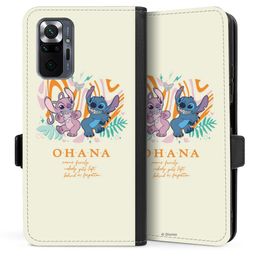 DeinDesign Xiaomi Redmi Note 10 Pro Handy Klapph&uuml;lle Handyh&uuml;lle aus Kunst Leder schwarz Flip Case Disney Official Licensed Product Lilo & Stitch Sideflip mit 