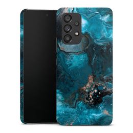 DeinDesign Galaxy A53 5G Handy Premium Case Smartphone Handyh&uuml;lle Schutzh&uuml;lle gl&auml;nzend Ocean Marble Blue Premium Case