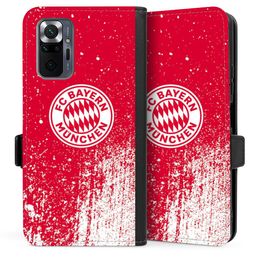 DeinDesign Xiaomi Redmi Note 10 Pro Handy Klapph&uuml;lle Handyh&uuml;lle aus Kunst Leder schwarz Flip Case Fcb Fc Bayern M&uuml;nchen Official Licensed Product Sideflip mit 