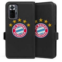 DeinDesign Xiaomi Redmi Note 10 Pro Handy Klapph&uuml;lle Handyh&uuml;lle aus Kunst Leder schwarz Flip Case Fc Bayern M&uuml;nchen Fcb Star Sideflip mit langer Lasche