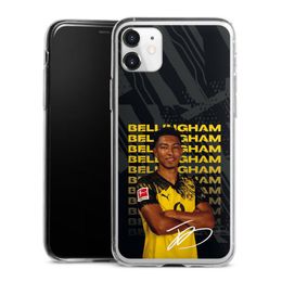 DeinDesign iPhone 11 Handy Slim Case Silikon Handyh&uuml;lle transparent H&uuml;lle extra d&uuml;nn Borussia Dortmund Jobe Bellingham Bvb Silikon Slim Case