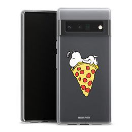 DeinDesign Google Pixel 6 Pro Handy Silikon H&uuml;lle Case transparent Handyh&uuml;lle Peanuts Pizza Snoopy Silikon Case