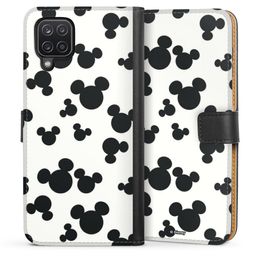 DeinDesign Galaxy A12 Handy Klapph&uuml;lle Handyh&uuml;lle aus Kunst Leder schwarz Flip Case Mickey Mouse Official Licensed Product Disney Sideflip mit langer Lasche