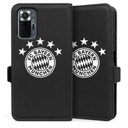 DeinDesign Xiaomi Redmi Note 10 Pro Handy Klapph&uuml;lle Handyh&uuml;lle aus Kunst Leder schwarz Flip Case Fc Bayern M&uuml;nchen Fcb Transparent Sideflip mit langer Lasche