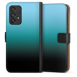 DeinDesign Galaxy A53 5G Handy Klapph&uuml;lle Handyh&uuml;lle aus Kunst Leder schwarz Flip Case Two-Tone Ombre Black Sideflip mit langer Lasche