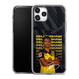 DeinDesign iPhone 11 Pro Handy Slim Case Silikon Handyh&uuml;lle transparent H&uuml;lle extra d&uuml;nn Borussia Dortmund Jobe Bellingham Bvb Silikon Slim Case