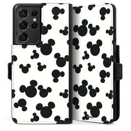 DeinDesign Galaxy S21 Ultra 5G Handy Klapph&uuml;lle Handyh&uuml;lle aus Kunst Leder schwarz Flip Case Mickey Mouse Official Licensed Product Disney Sideflip mit Lasche