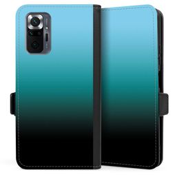 DeinDesign Xiaomi Redmi Note 10 Pro Handy Klapph&uuml;lle Handyh&uuml;lle aus Kunst Leder schwarz Flip Case Ombre Black Two-Tone Sideflip mit langer Lasche
