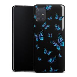 DeinDesign Galaxy A51 Handy Hard Case Schutzh&uuml;lle schwarz Smartphone Backcover Transparent Butterfly Muster Hard Case