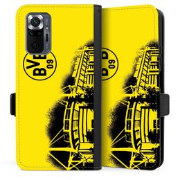 DeinDesign Xiaomi Redmi Note 10 Pro Handy Klapph&uuml;lle Handyh&uuml;lle aus Kunst Leder schwarz Flip Case Stadium Bvb Borussia Dortmund Sideflip mit langer Lasche