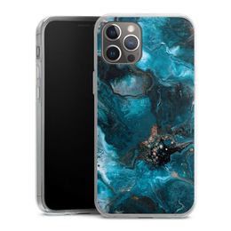 DeinDesign iPhone 12 Pro Max Handy Silikon H&uuml;lle Case transparent Handyh&uuml;lle Ocean Blue Marble Silikon Case