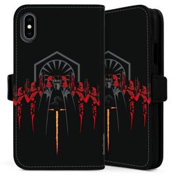 DeinDesign iPhone X Handy Klapph&uuml;lle Handyh&uuml;lle aus Kunst Leder schwarz Flip Case Stormtrooper Kylo Ren Star Wars Sideflip mit langer Lasche
